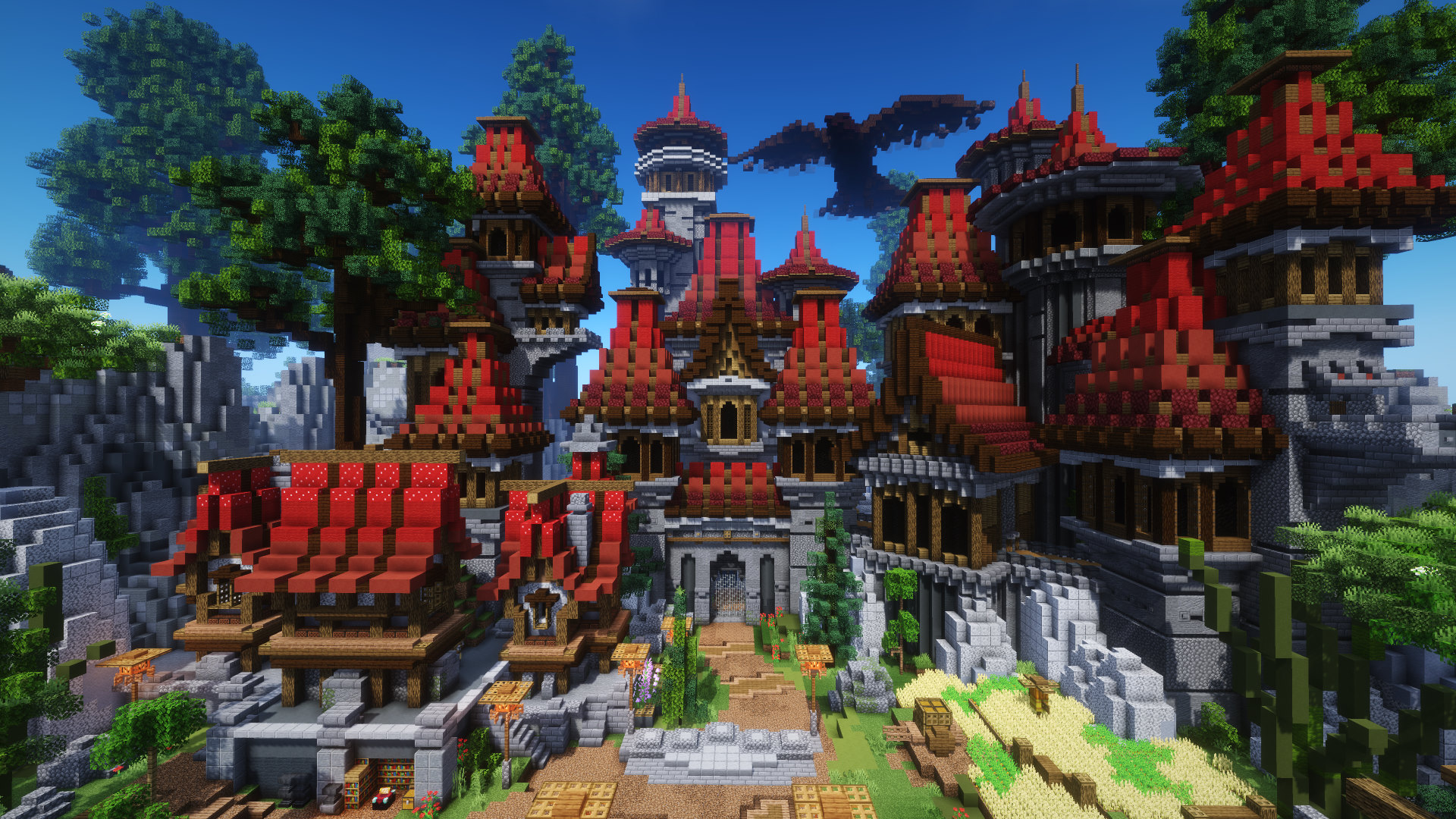Factions/Survival Spawn - Red Medieval - 200x200 | Chunkfactory